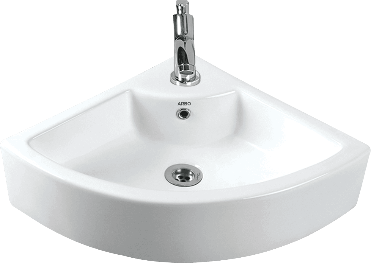 WBT-26441 Solo Corner Wall Hung Basin 23" x 18" Inch